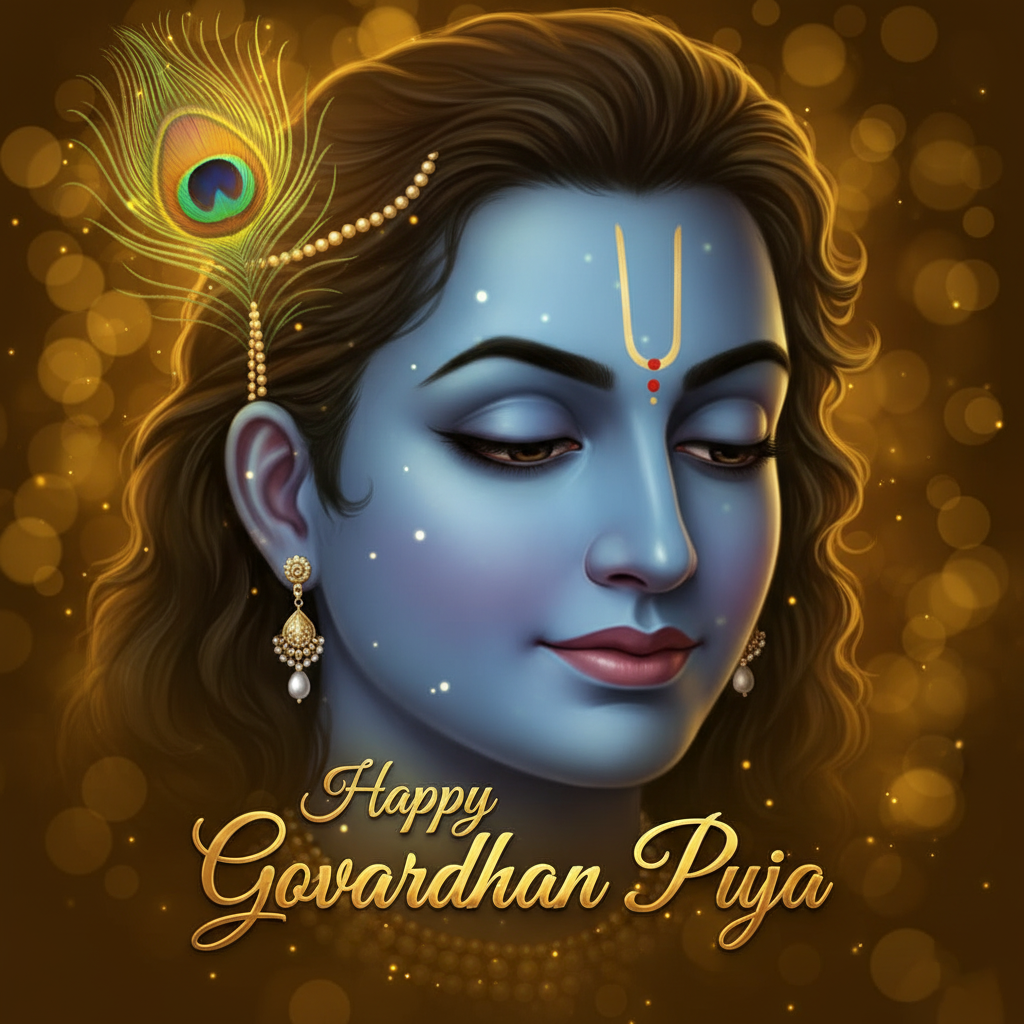 🔥 Happy Govardhan Puja Krishna Leela Hd Poster Download Background Fr