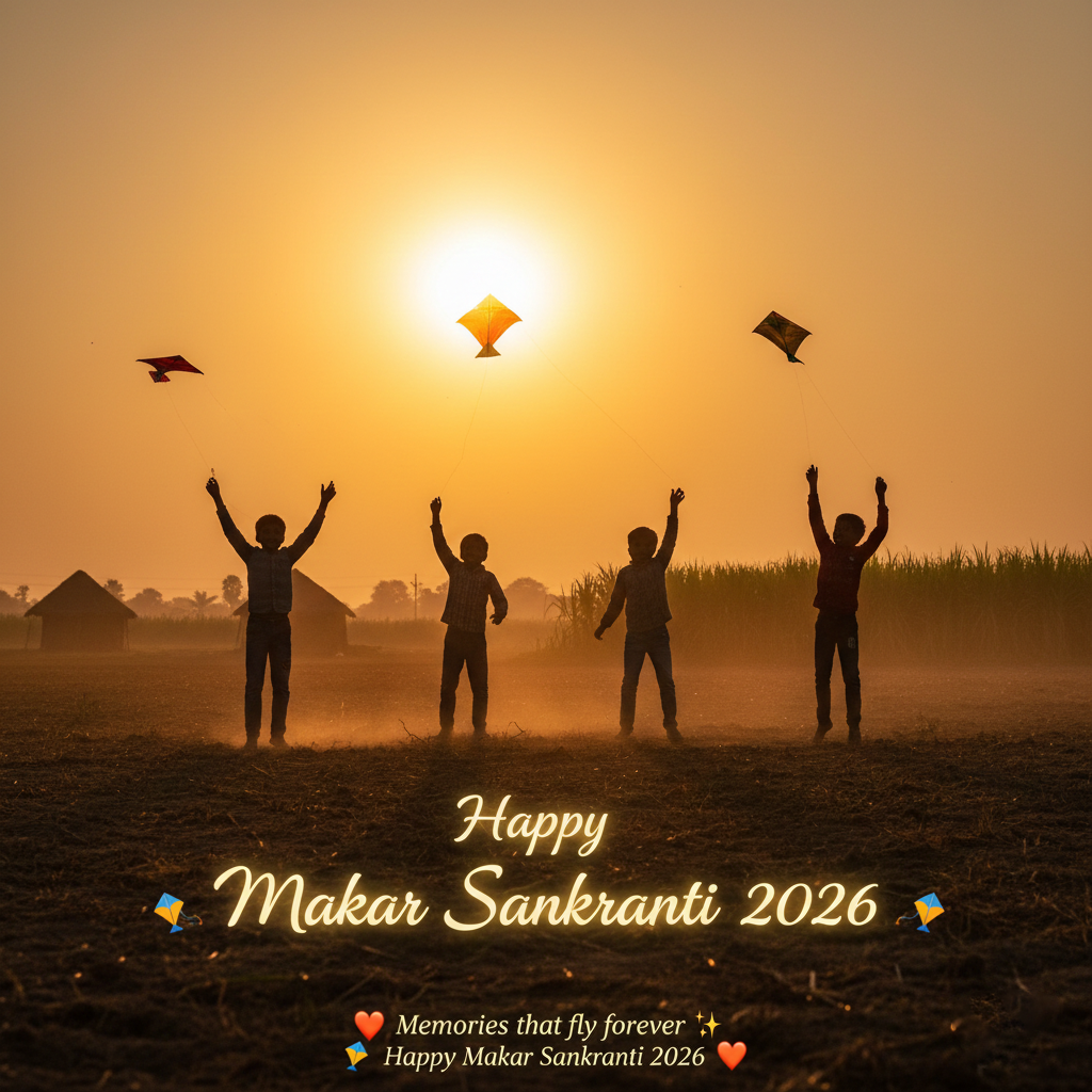 🔥 Happy Makar Sankranti 2026 Wishes With Kite And Sun Images Backgrou