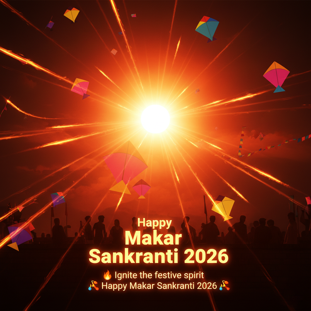 🔥 Happy Makar Sankranti 2026 Wishes With Til Gul Message Background F