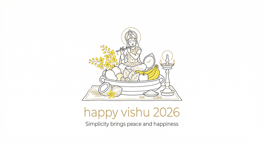 Happy Vishu 2026 Wishes PNG Images Transparent Background