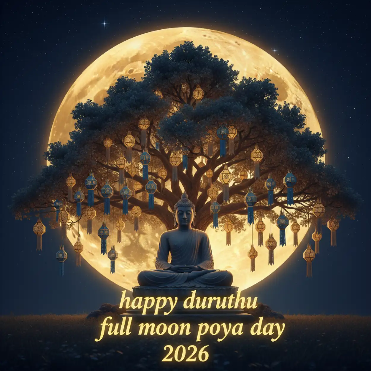 Duruthu Poya Day Festival Background (HD) – Free Download