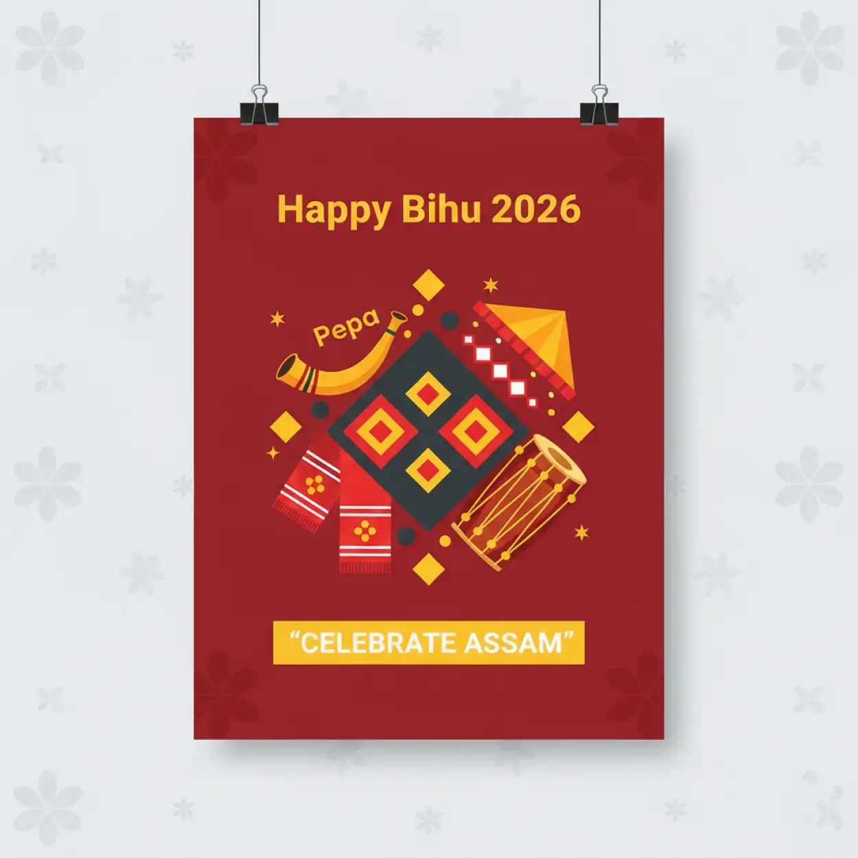 Happy Bihu 2026 Festival Card Design (HD) – Free Download
