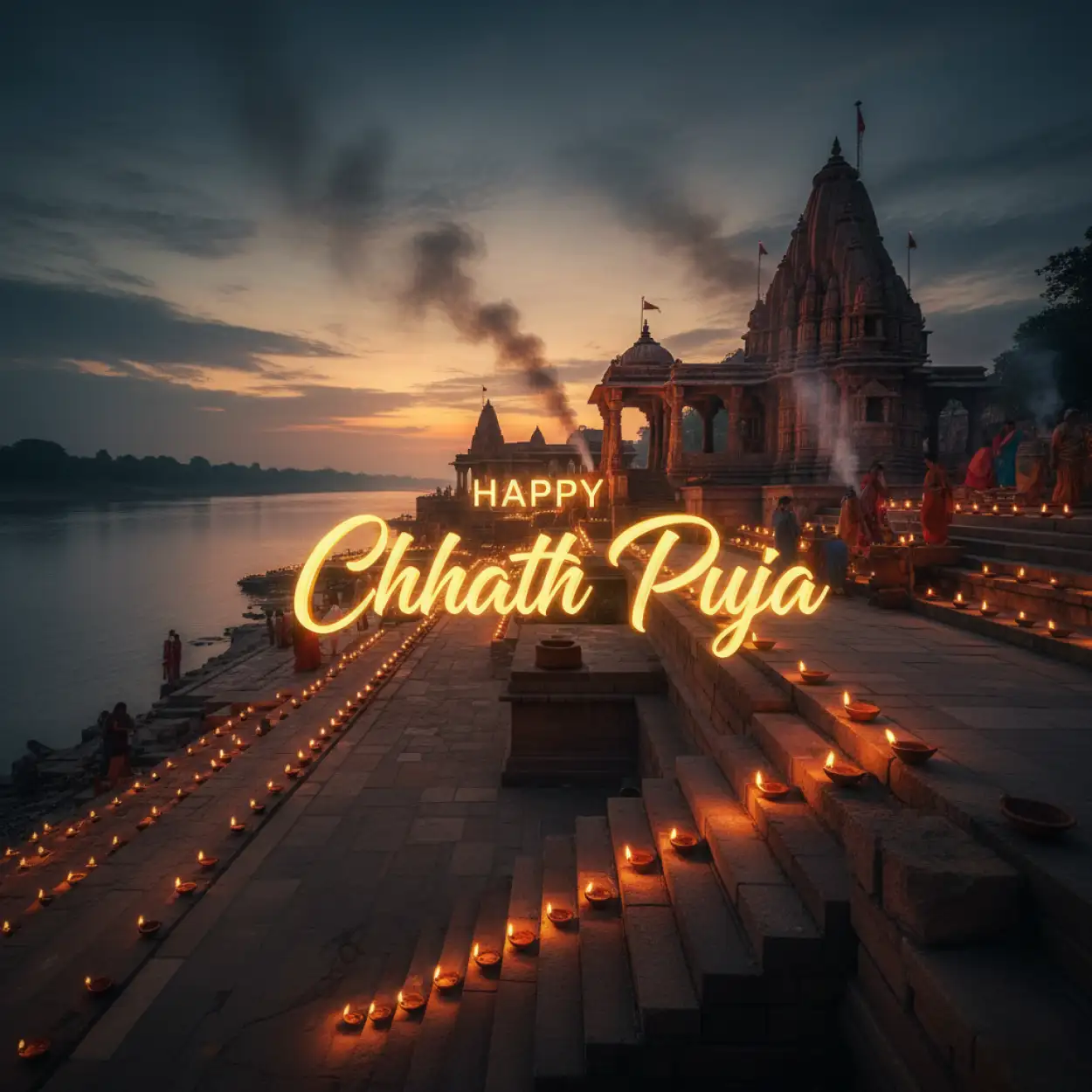 🔥 Happy Chhath Puja Greetings With Traditional Art Style Background F