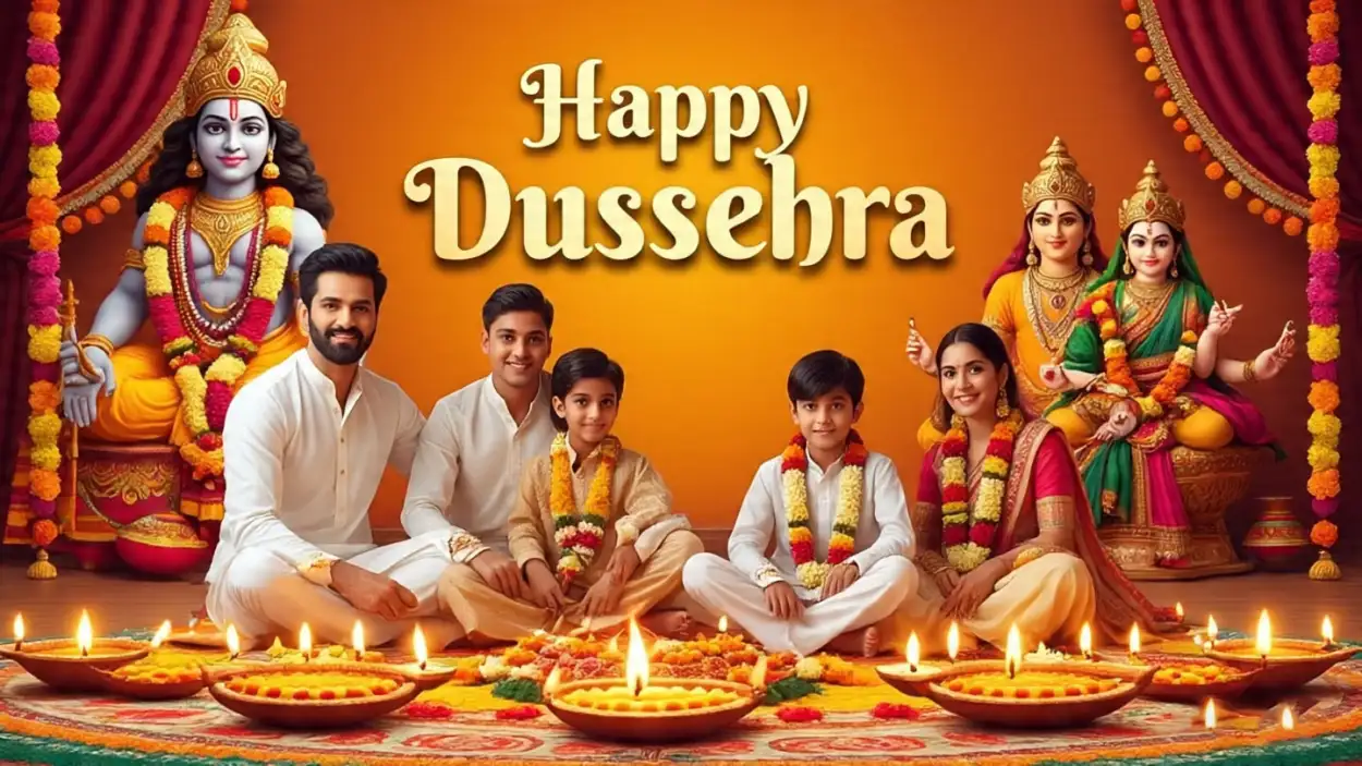 Happy Dussehra Poster Background HD (HD) – Free Download