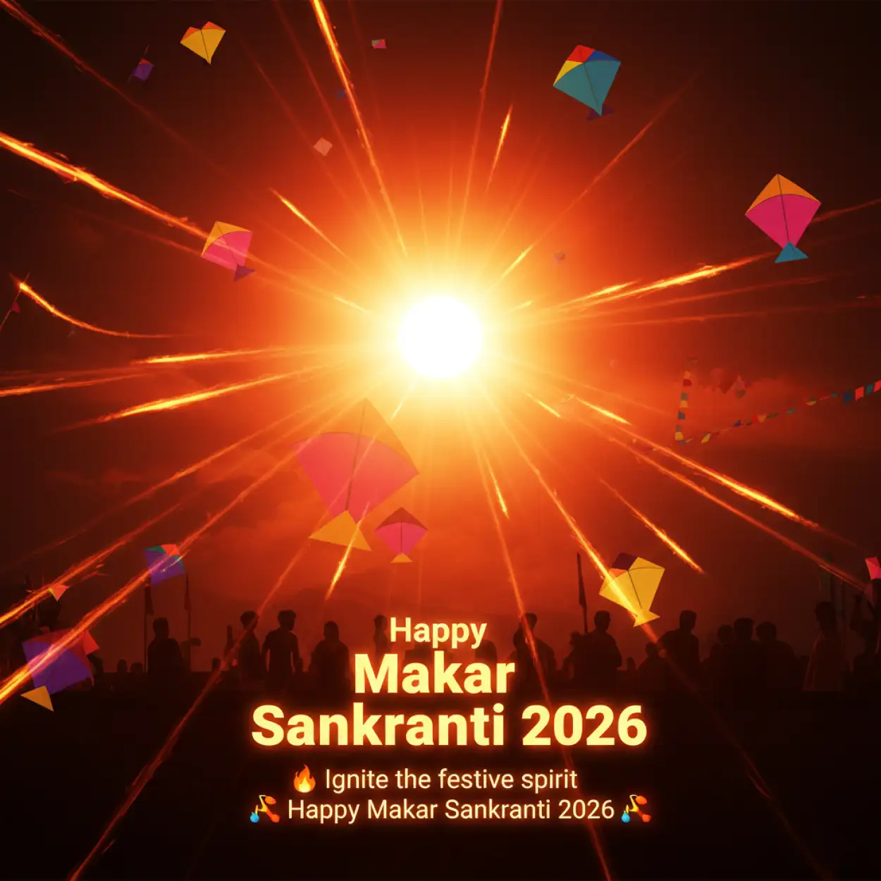 🔥 Happy Makar Sankranti 2026 Wishes With Til Gul Message Background F