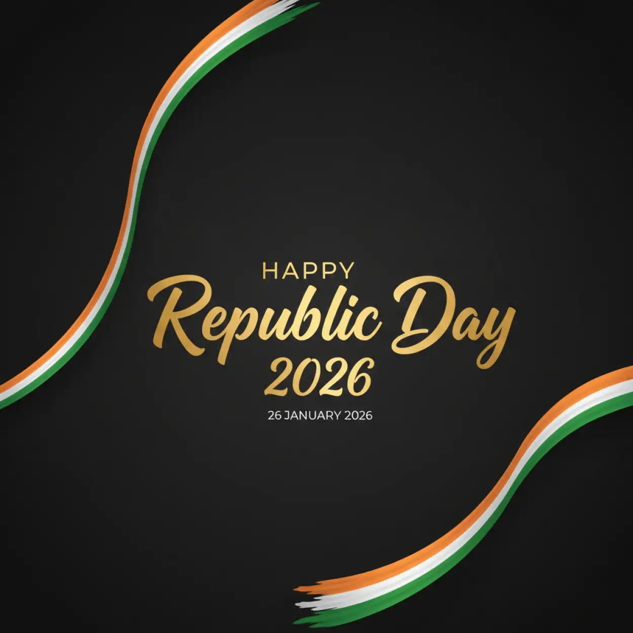 🔥 Happy Republic Day 2026 Tricolor Typography Poster Background Free