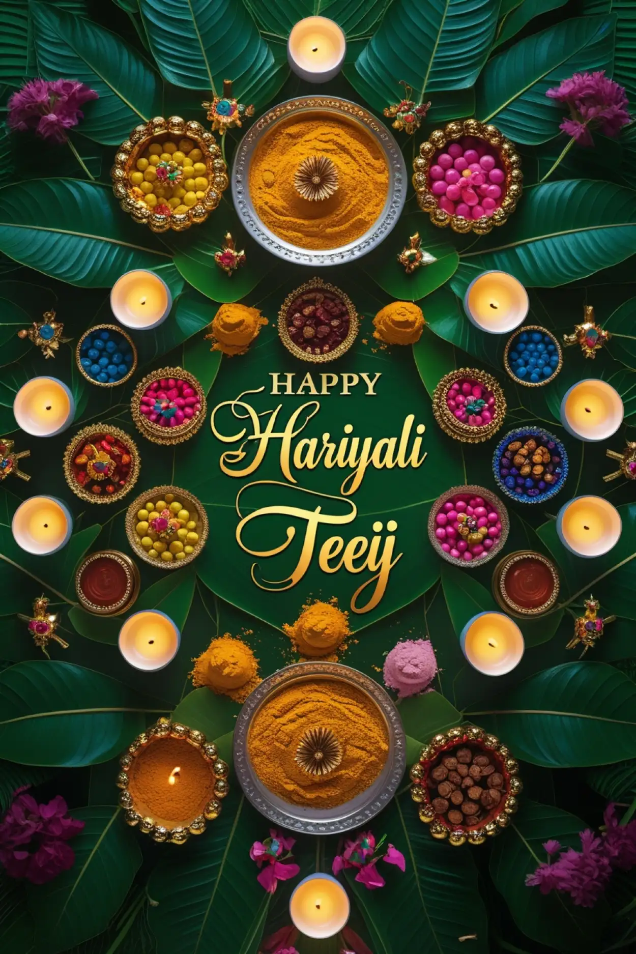 🔥 Latest Hariyali Teej Poster Design 2025 Background Free Download 20