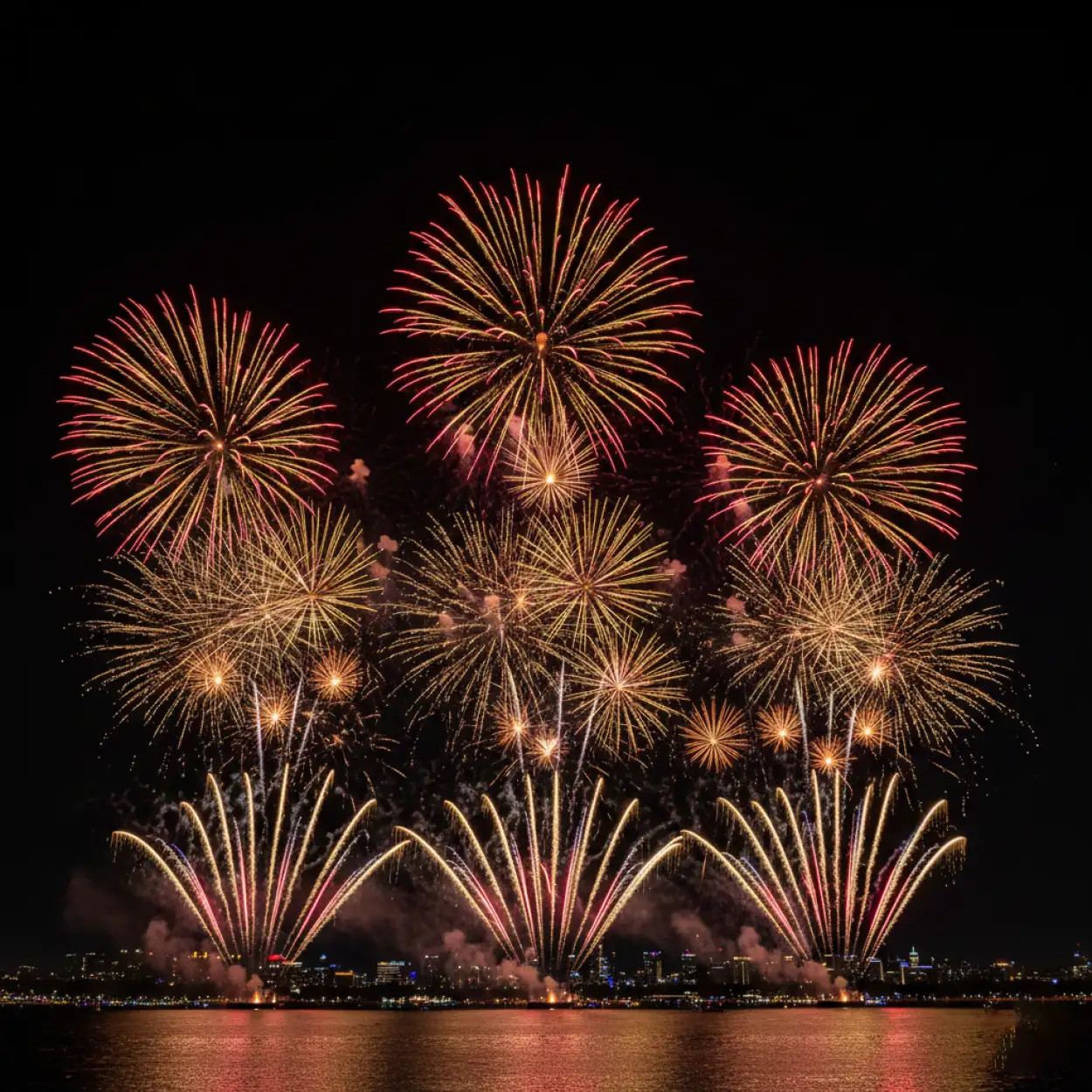 New Year Fireworks Background for Youtube Thumbnail (HD)