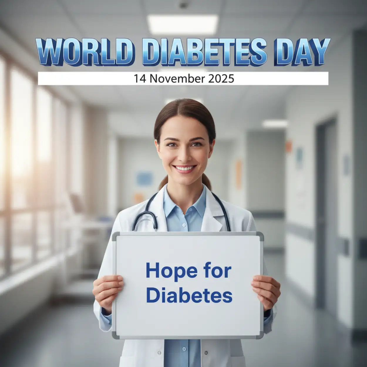 🔥 World Diabetes Day 2025 Slogan With Blue Background Background Free